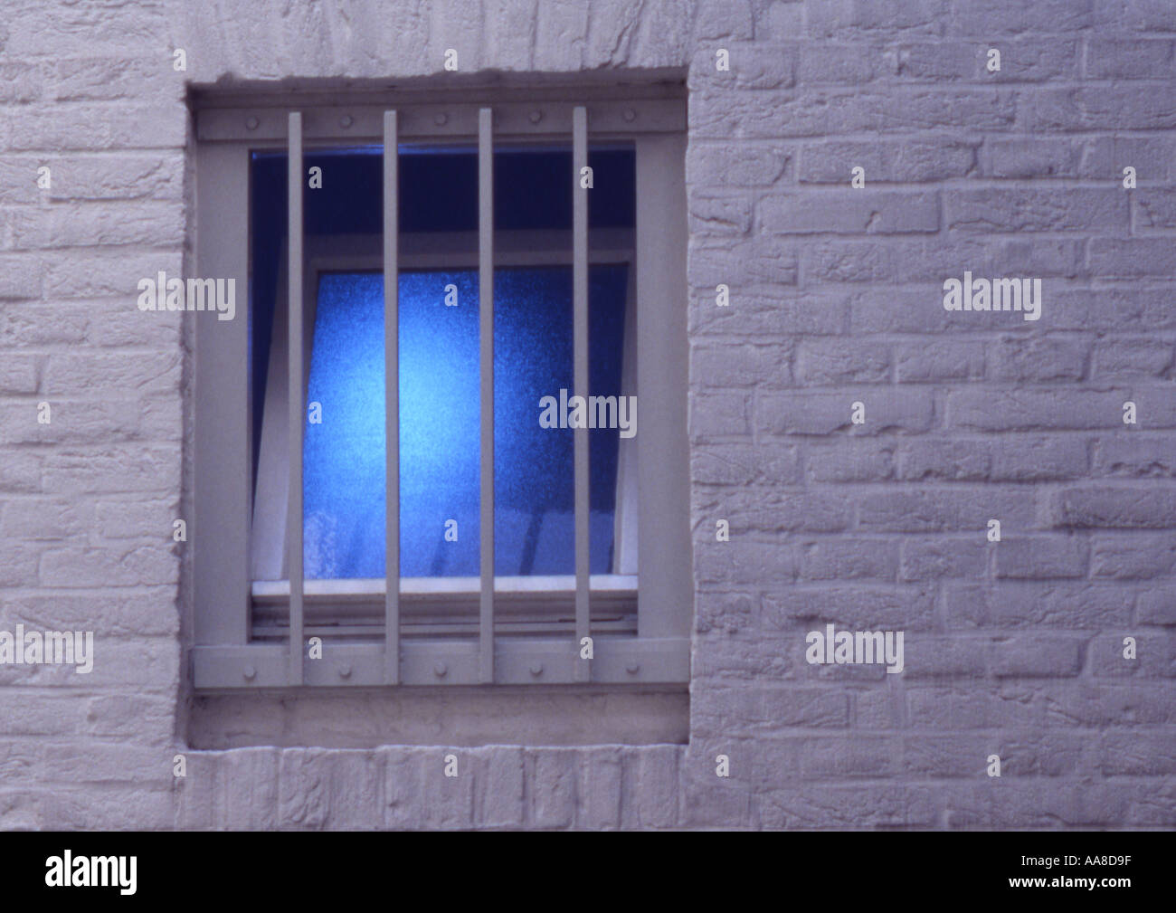 Blue light through window Amsterdam Netherlands Stock Photo - Alamy