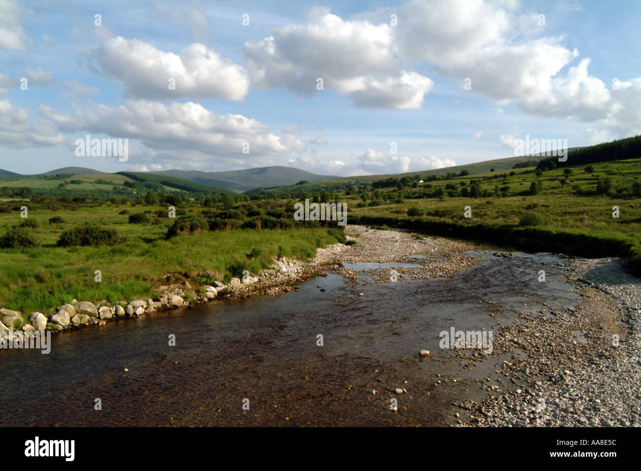 River Liffey at Kilbride in the Wicklow Mountains Southern Ireland EU ...