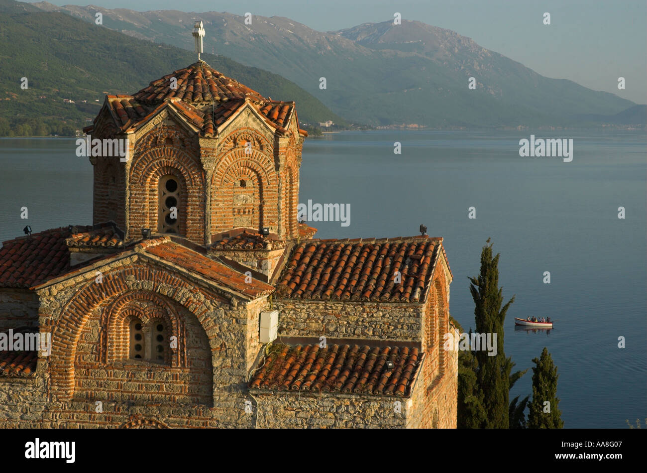 Macedonia FYR Orhid lake Orhid town Saint Jovan at Kaneo church 13th ...