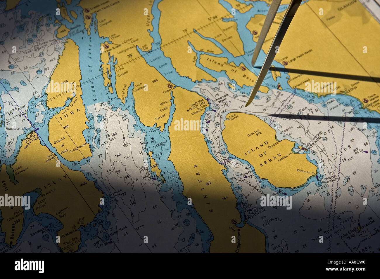 Map of the Glen Massan ship Scotland United Kingdom Stock Photo - Alamy