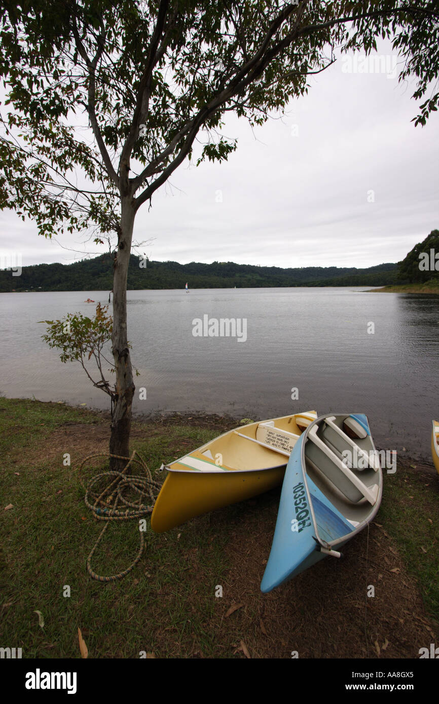 Paddling canoe on dam hi-res stock photography and images - Alamy