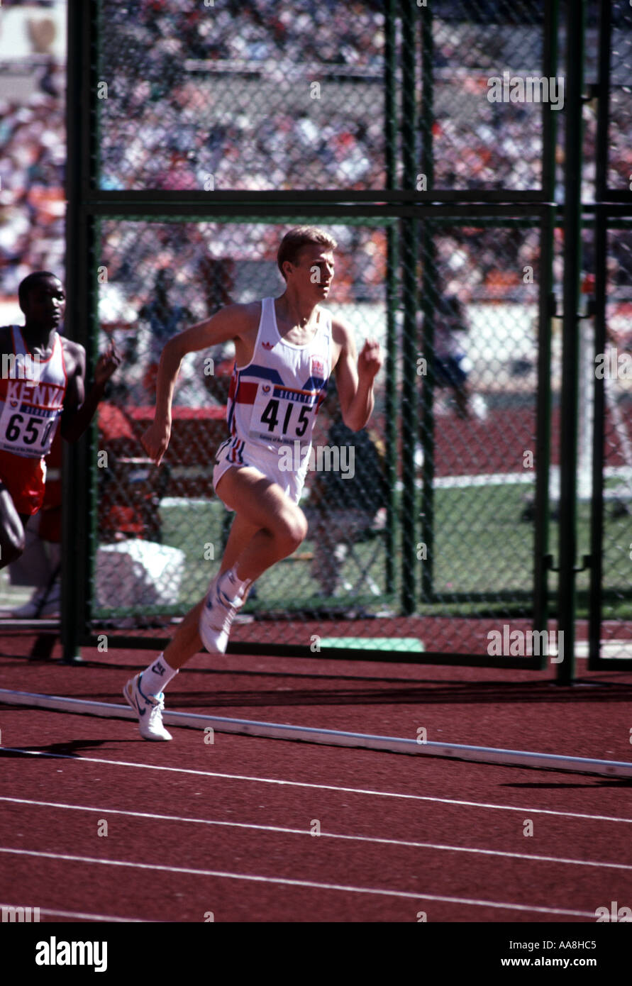 Steve Cram runs during 1500 metres at Seoul Olympics Korea 1988 Stock ...
