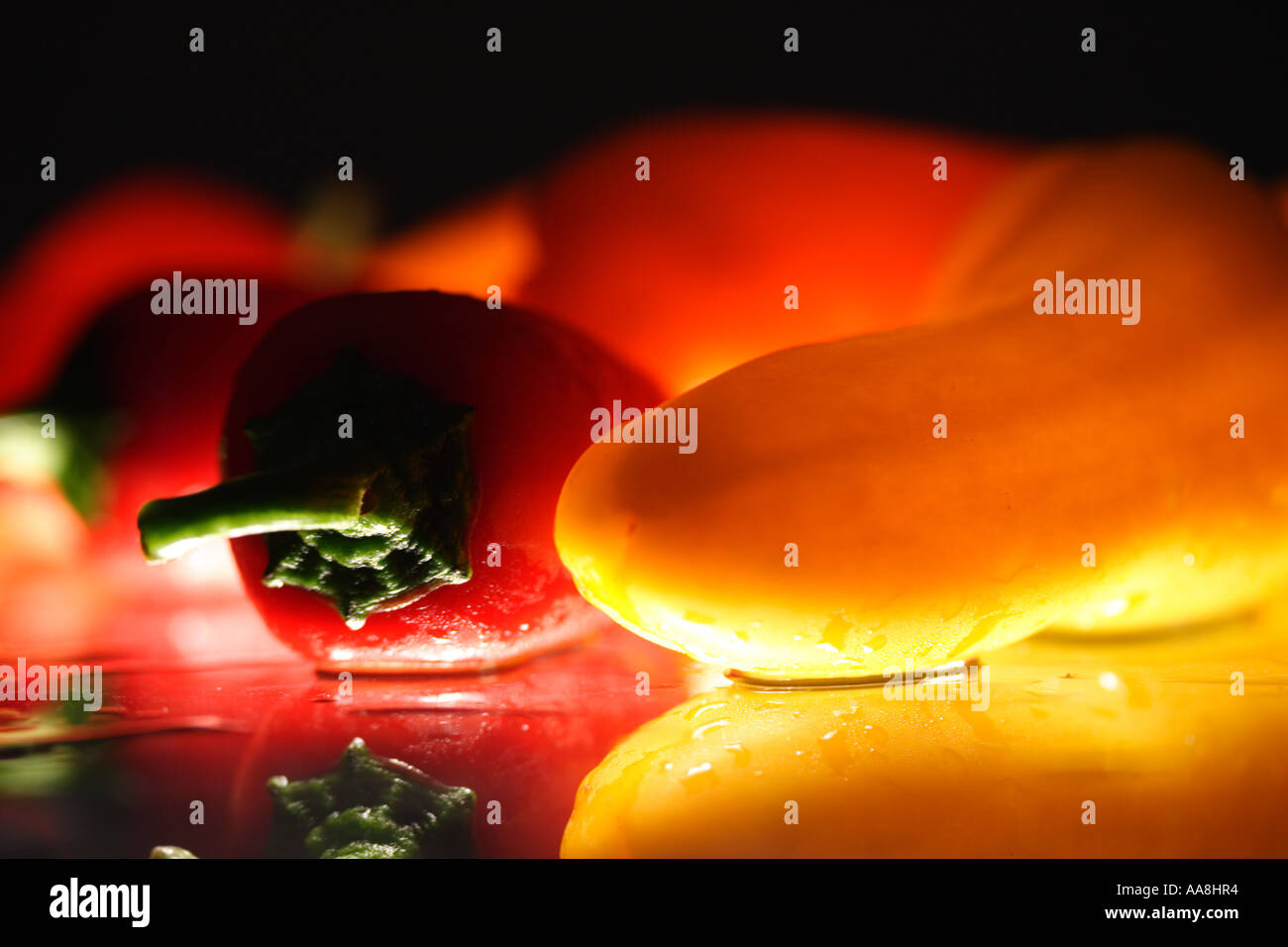 HOT AND SPICY BACKLIT CAPSICUM HORIZONTAL BAPDB7329 Stock Photo - Alamy