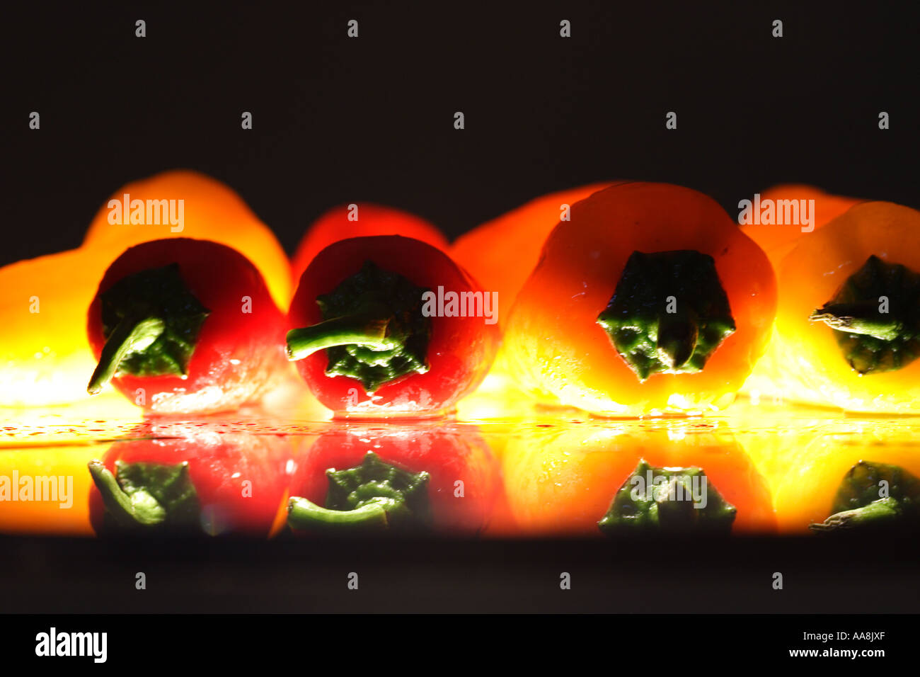 HOT AND SPICY CAPSICUM HORIZONTAL BAPDB7330 Stock Photo - Alamy
