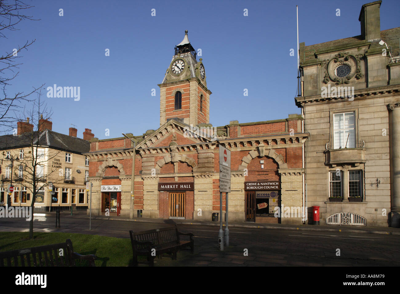 Market hall in Crewe UK Stock Photo - Alamy