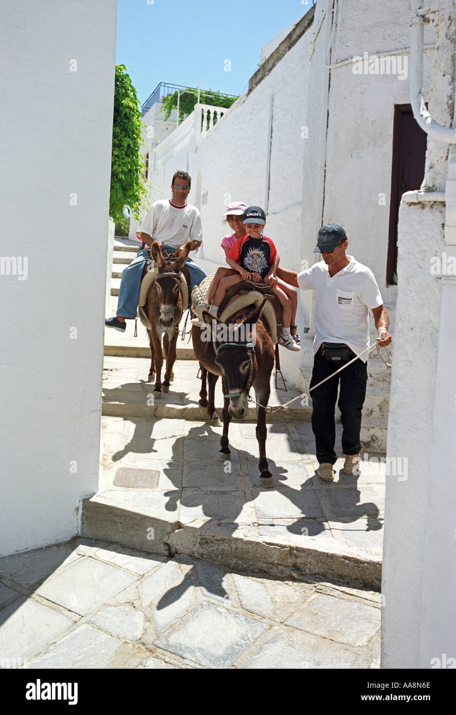 Lindos in Rhodes, donkey rides Stock Photo - Alamy