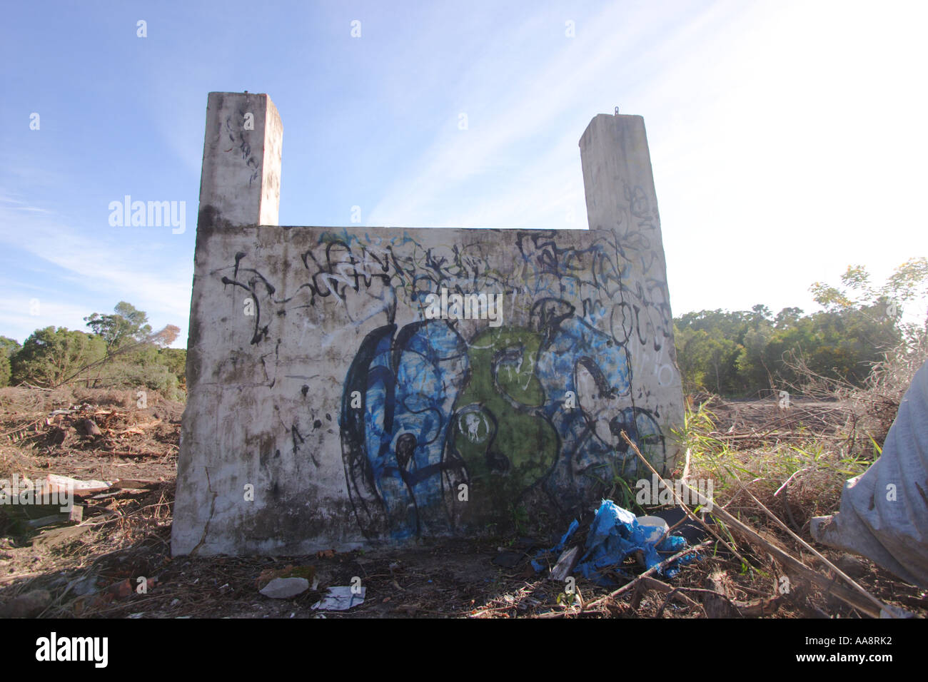 GRAFFITI / GRAFITTI ON LAND BEING CLEARED HORIZONTAL BAPDB7244 Stock ...