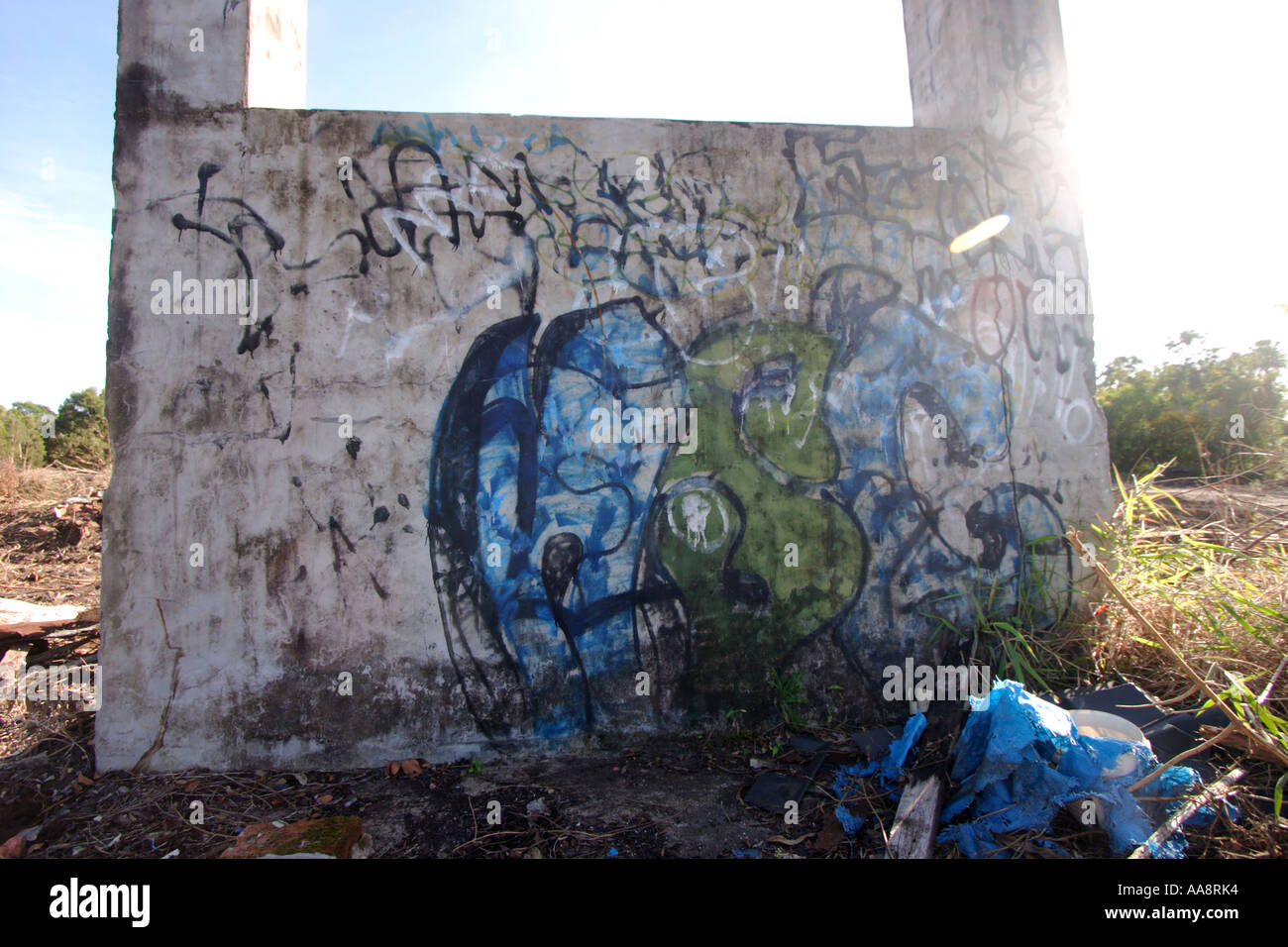 GRAFFITI / GRAFITTI ON LAND BEING CLEARED HORIZONTAL BAPDB7245 Stock ...