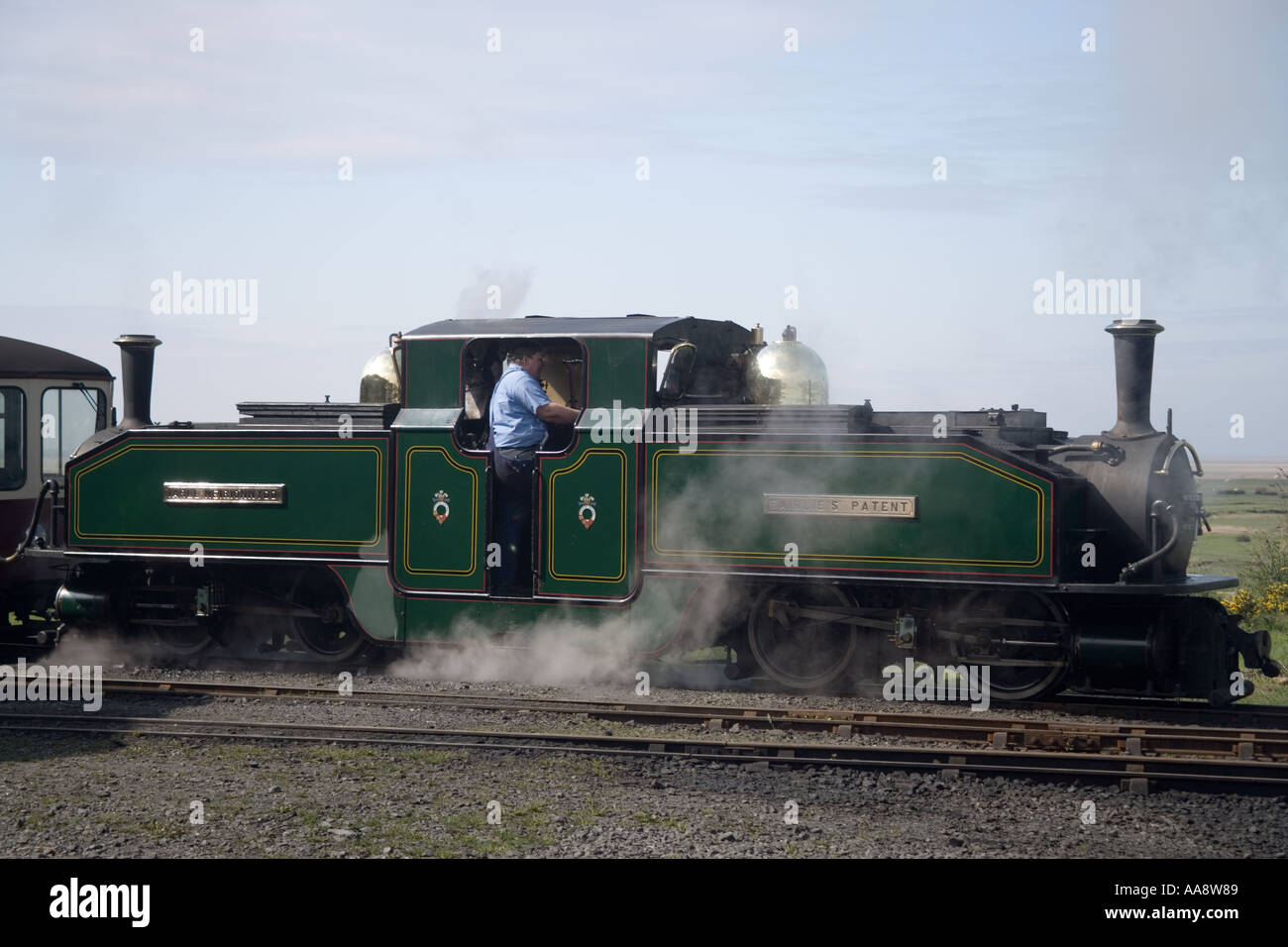 Narrow gauge steam train called The Earl of Merioneth in North Wales on ...