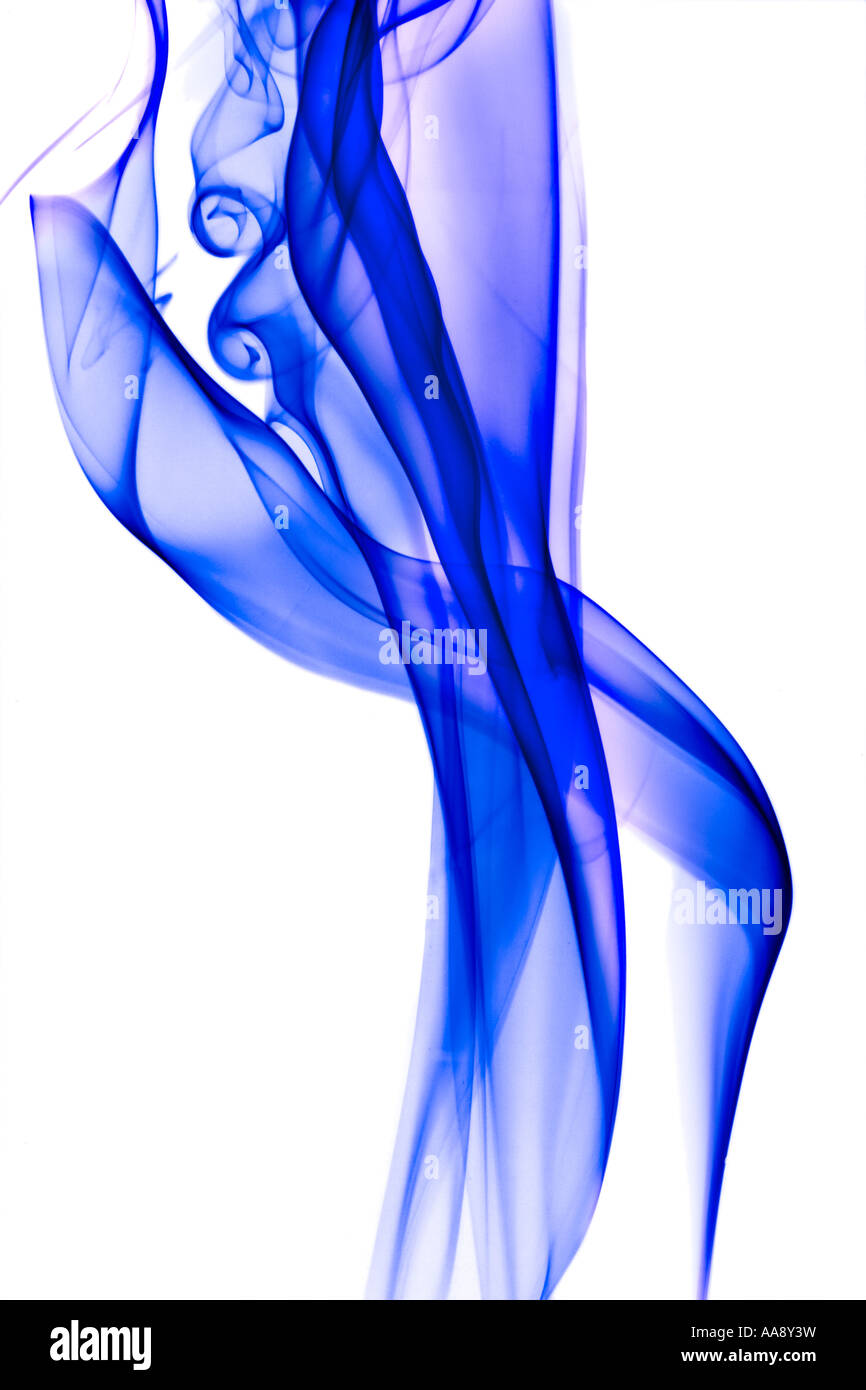 Colored blue smoke Stock Photo - Alamy