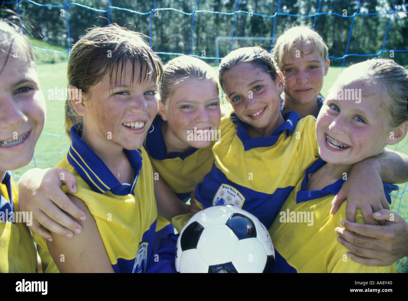 Girls soccer ball head hi-res stock photography and images - Alamy