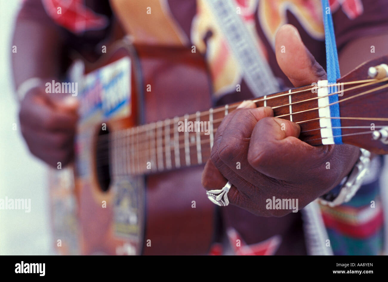 Bahamas Nassau musician guitarist close up Stock Photo - Alamy