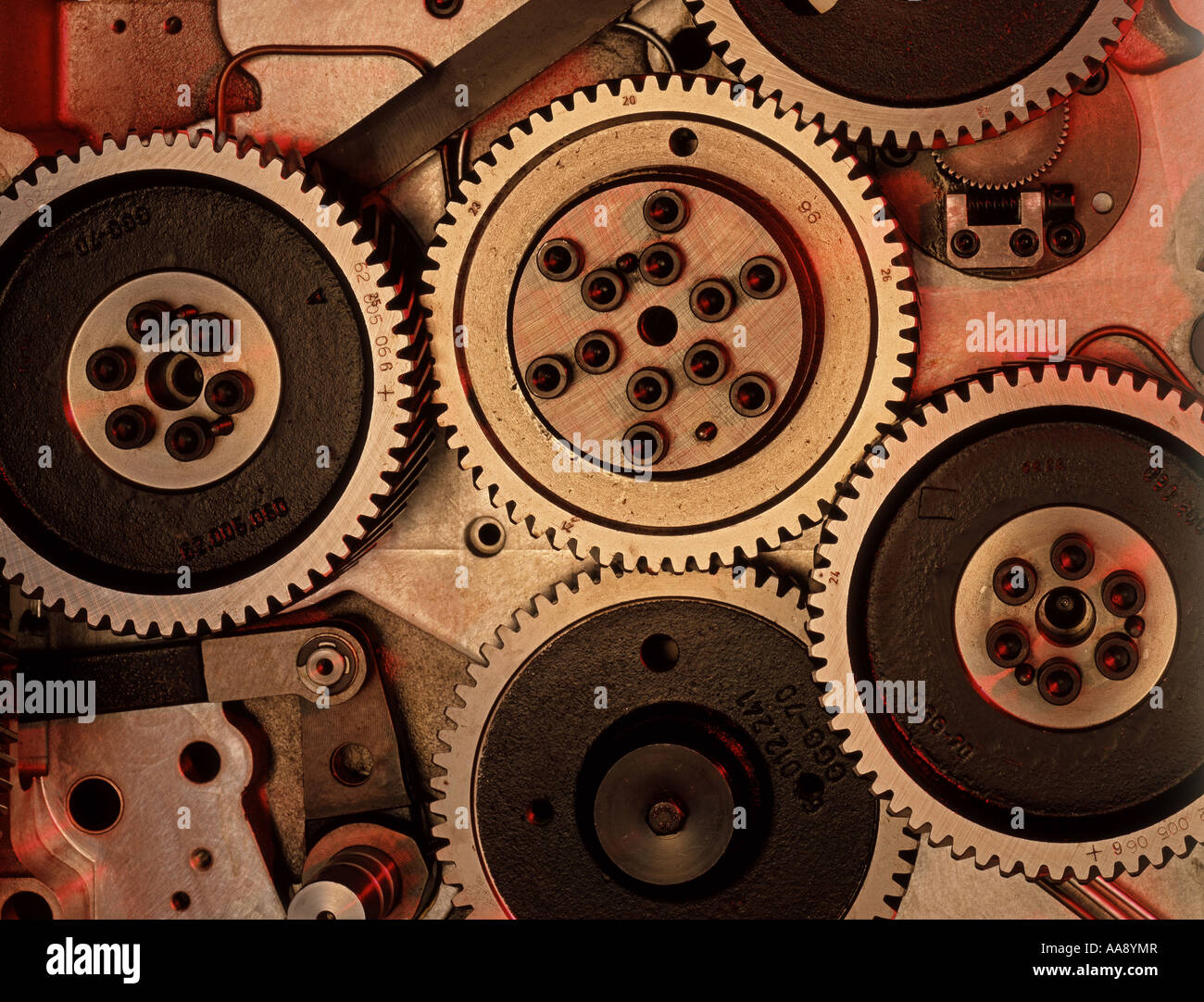Metal Gears of a large machine Stock Photo - Alamy