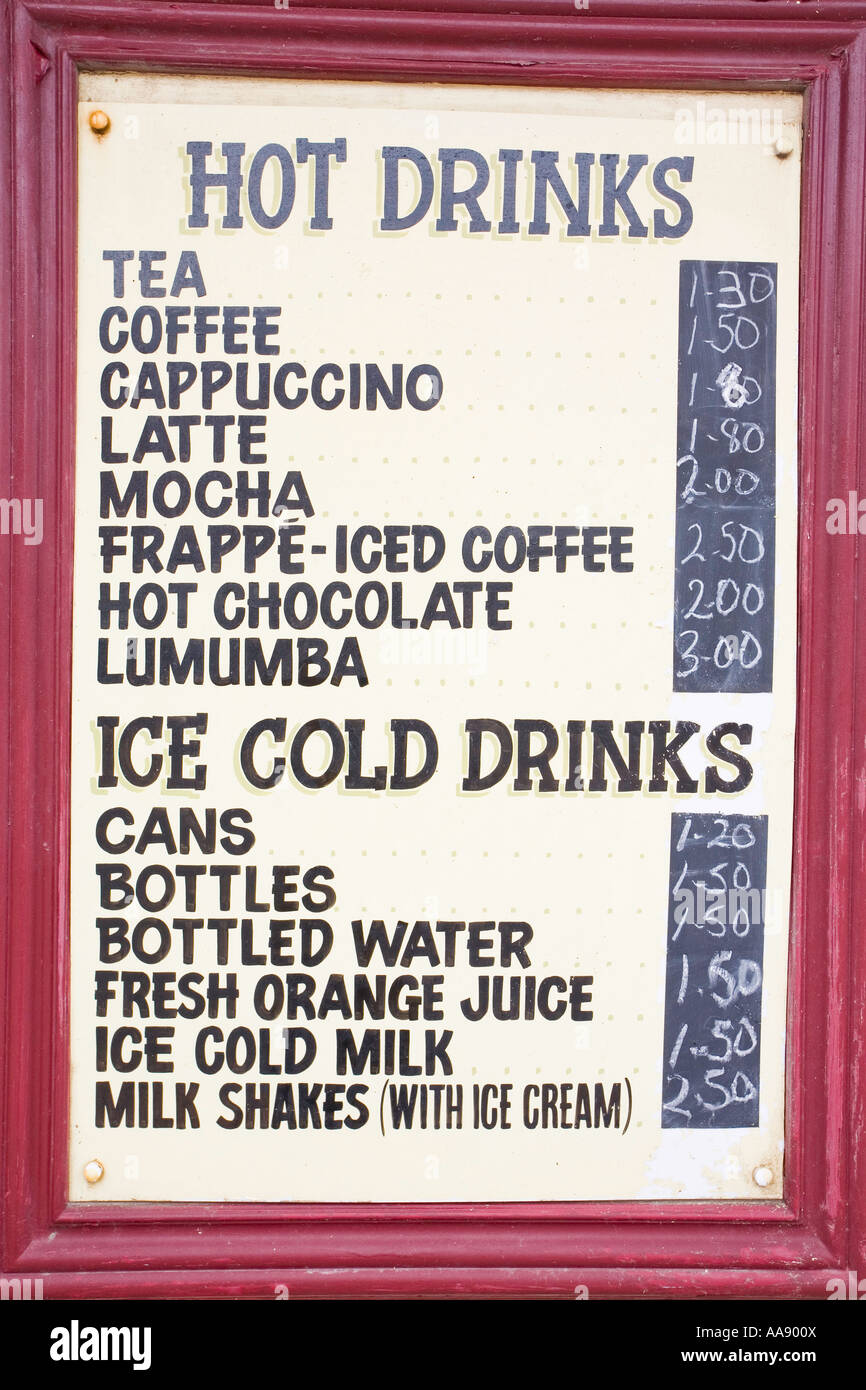 Cafe signs Blackpool promenade Lancashire England Europe Stock Photo ...