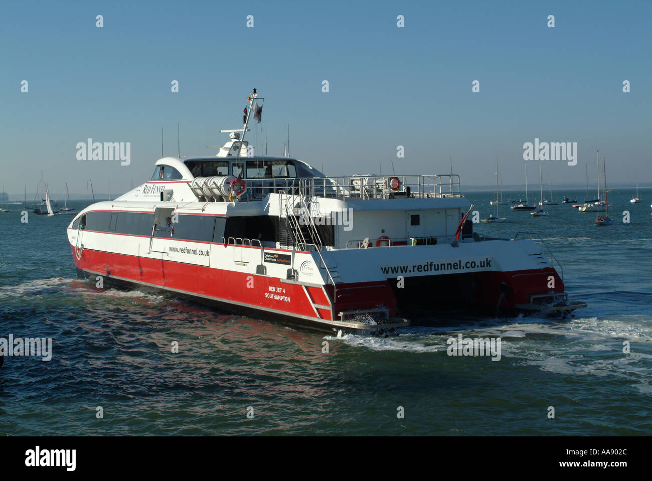 Isle of Wight Passenger Ferry Red Jet 4 of Red Funnel Line entering ...
