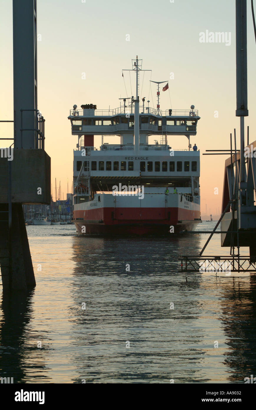 Red Funnel Line Ferry Red Eagle Approaches Dock at Cowes Isle of Wight ...