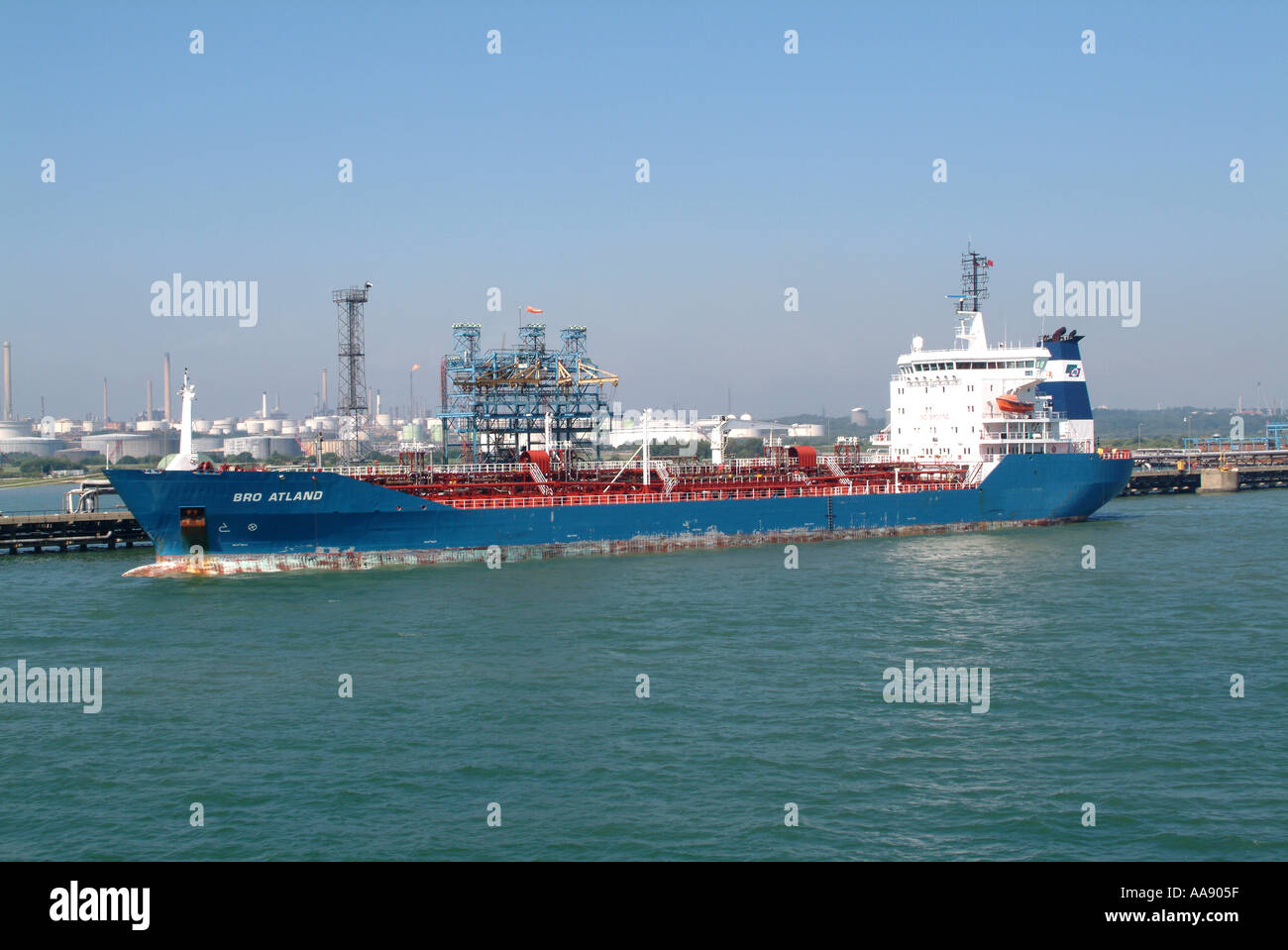 Chemical and Oil Tanker Bro Atland Berthed in Southampton Water on The ...