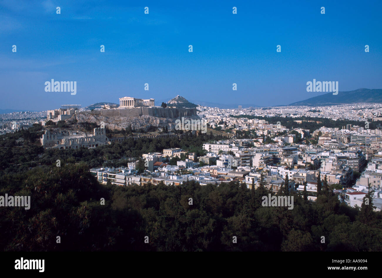 Europe Greece Athens Acropolis Parthenon Temple Odeon of Herodes Atticus Stock Photo - Alamy