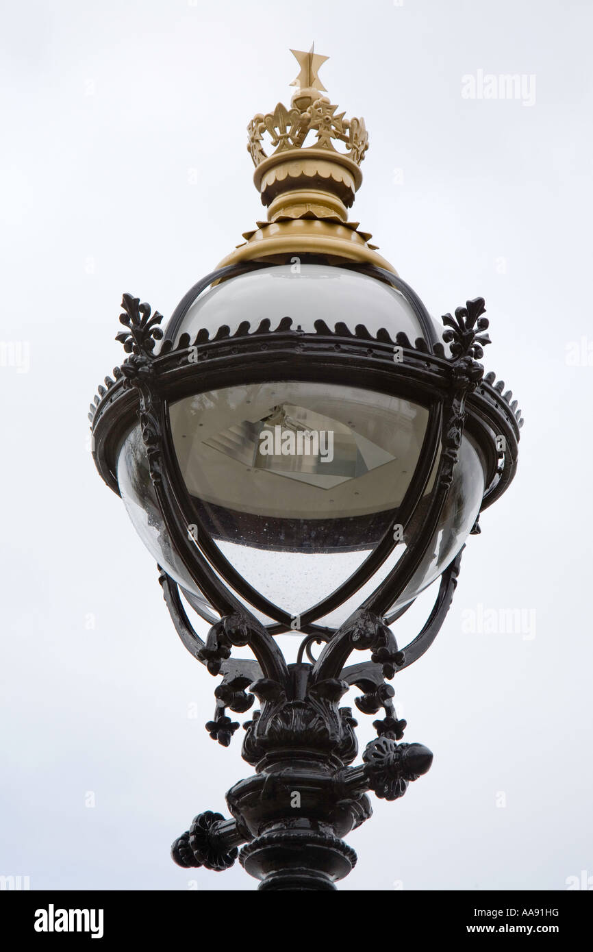 London street lights Thames path London England UK Europe Stock Photo ...