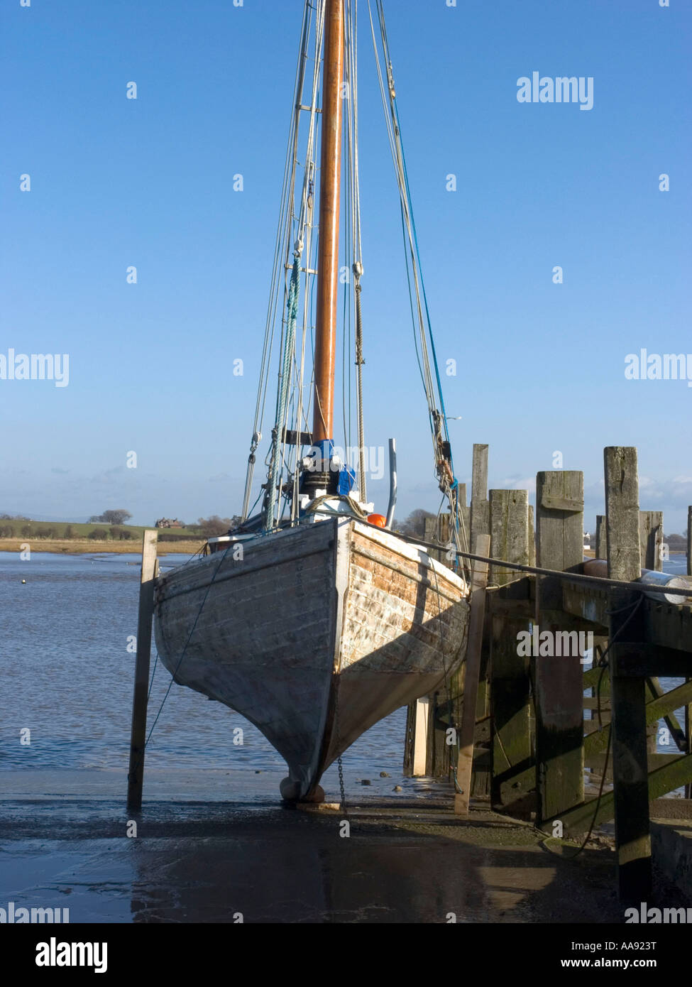 Ploughboy on the slipway on the River Wyre Estuary at Skippool Stock ...
