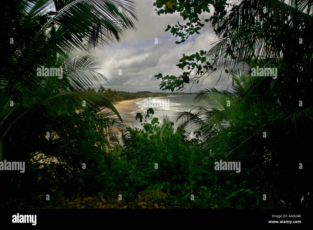 A beach resort at Axim, Ghana. View from the hotel Stock Photo - Alamy