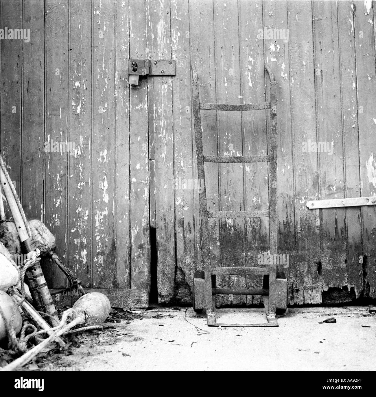 Discarded old fishermen s equipment on the harbourside in Newquay ...