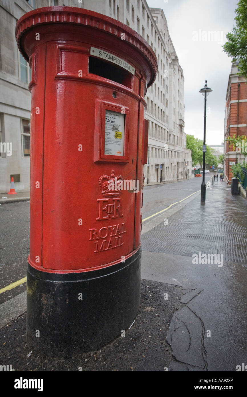 Red letter box Savoy street Aldwich off Strand London England UK Europe ...