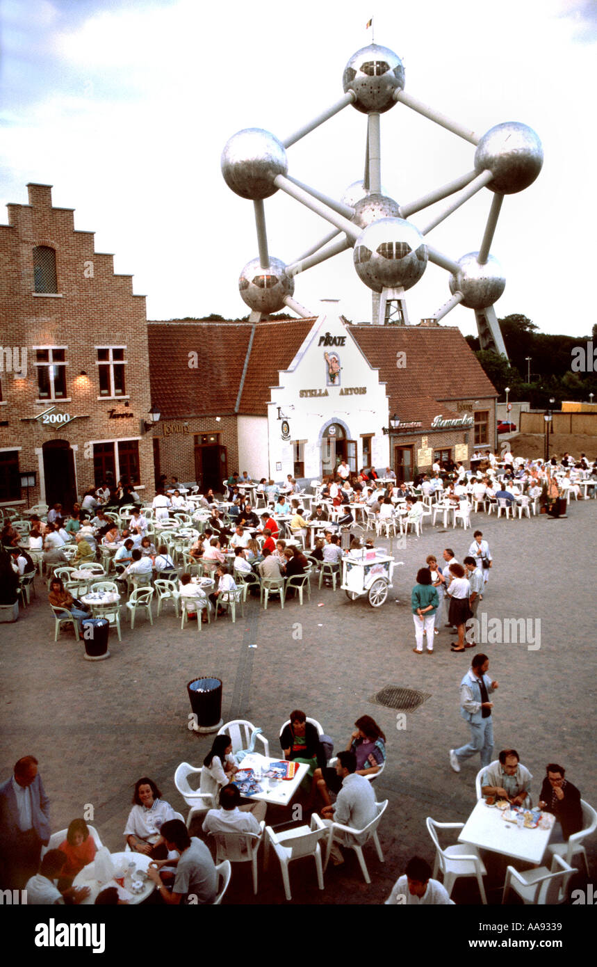 BRUSSELS Belgium, Belgique, "Atomium Building", Aerial Overlooking ...