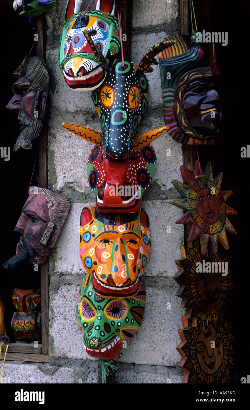 Typical masks of Santiago de Atitlan Guatemala Stock Photo - Alamy