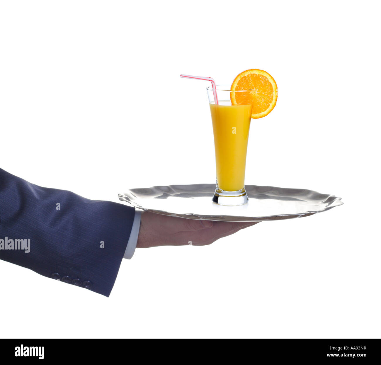 Butler carrying silver serving tray hi-res stock photography and images ...