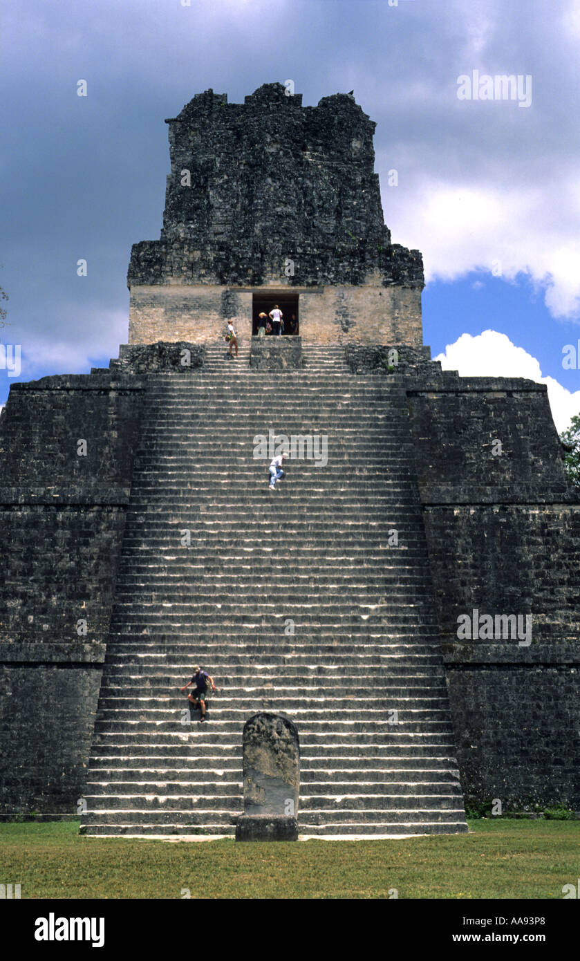 Temple II Mayan ruins of Tikal national park Peten region Guatemala ...