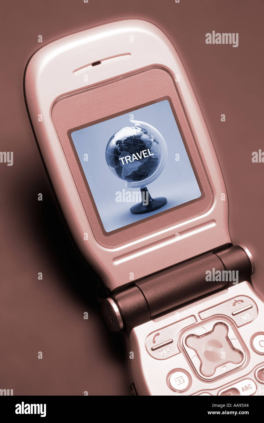 Mobile Phone with Globe on Screen Stock Photo - Alamy