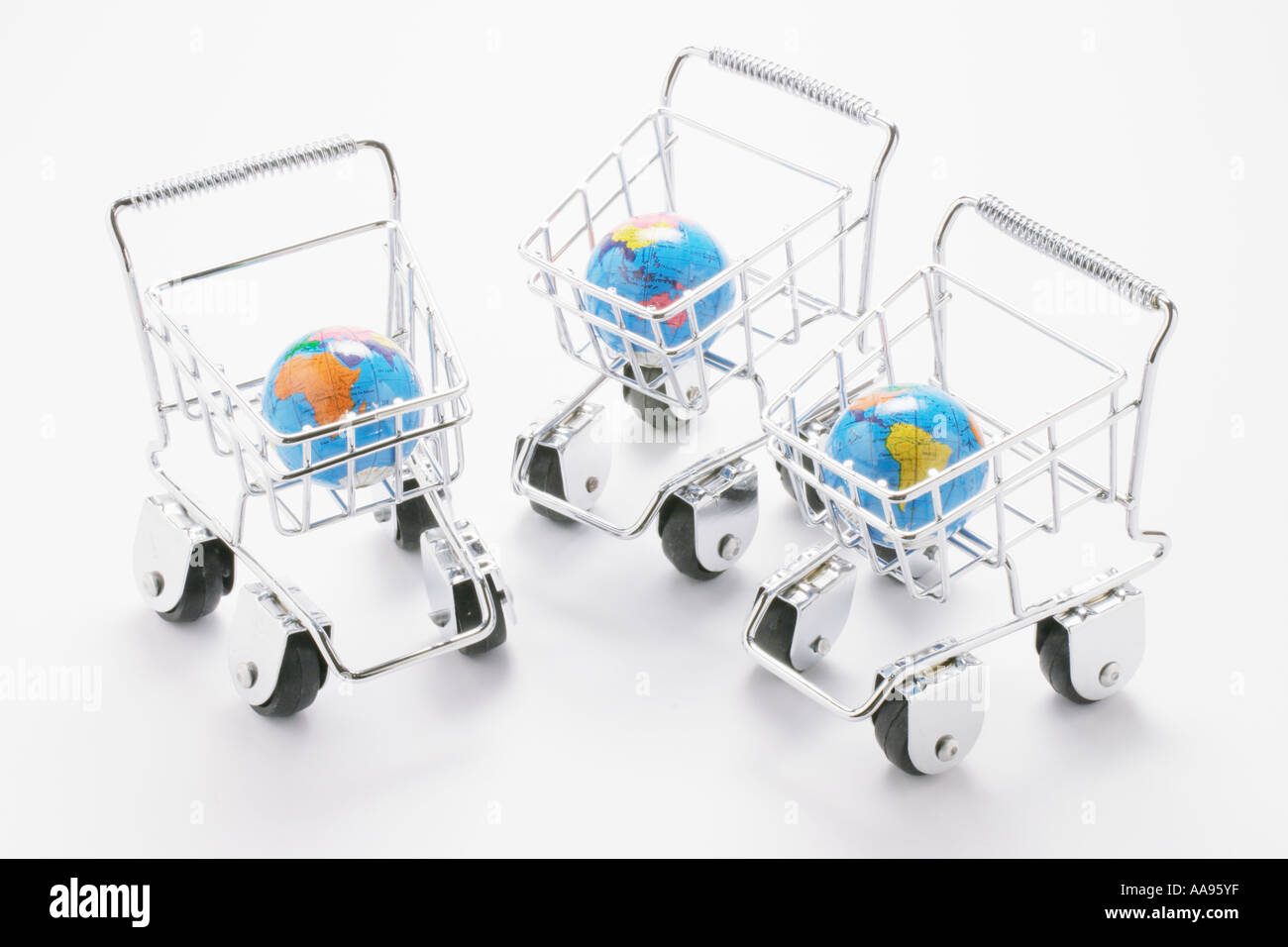 Miniature Trolleys with Globes Stock Photo - Alamy