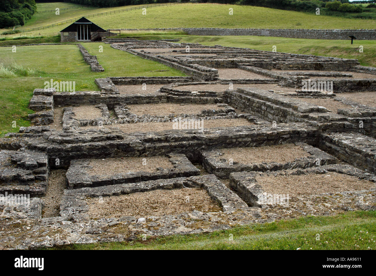 Remains of roman villa at North Leigh Oxfordshire England Stock Photo ...