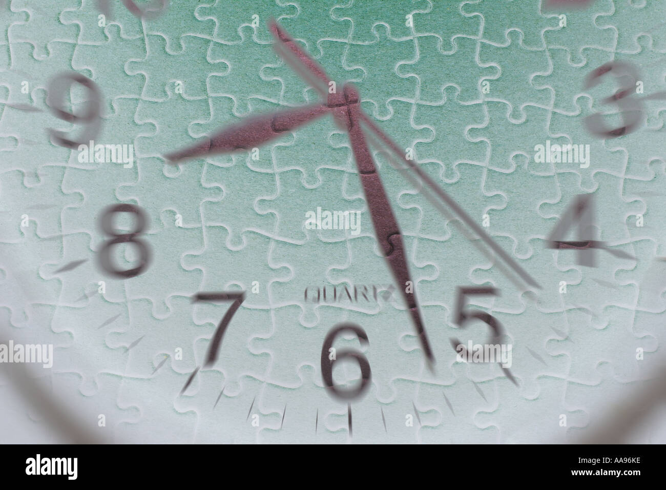 Clock and Jigsaw Puzzle Stock Photo - Alamy