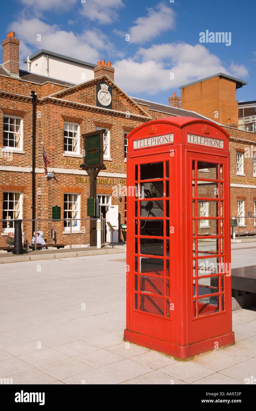 Red Telephone Box K6 and Old Customs House or Vernon building at ...