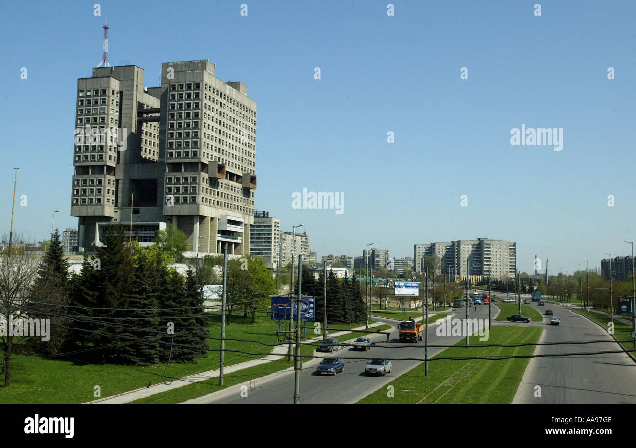 SOVIET ERA CONCRETE BUILDINGS IN KALININGRAD, RUSSIA, IN 2004 Stock ...