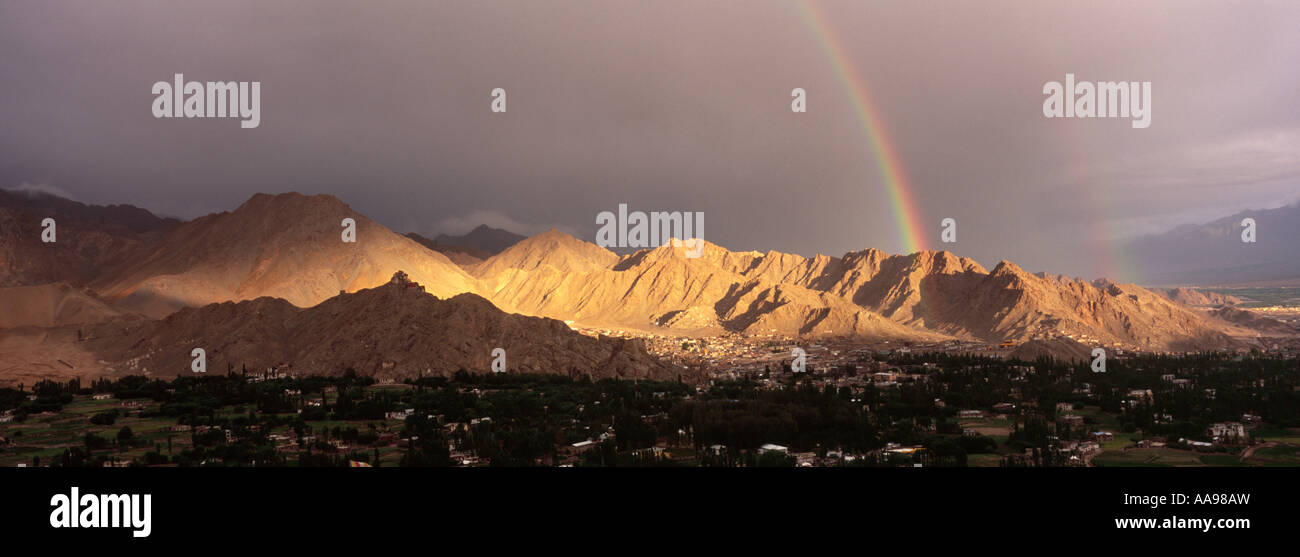 Sunset rainbow over Leh Ladakh India Stock Photo - Alamy