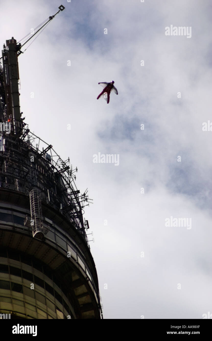 Base-jumping from the Ostankinskaya TV Tower Stock Photo - Alamy