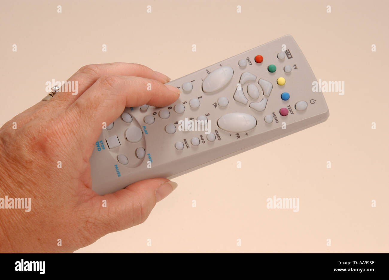 hand holding remote control Stock Photo - Alamy