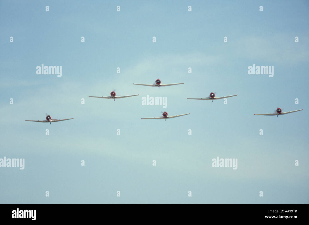 Photo of North American AT 6 Fighter Trainer WW2 airplanes in Flight ...