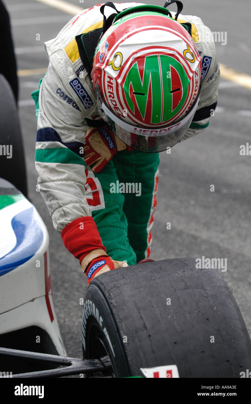 Mario Dominguez stretches before the Molson Indy Toronto 2003 Stock ...