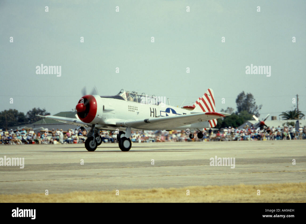 Photo of a North American WW2 AT 6 Fighter Trainer Airplane going down ...