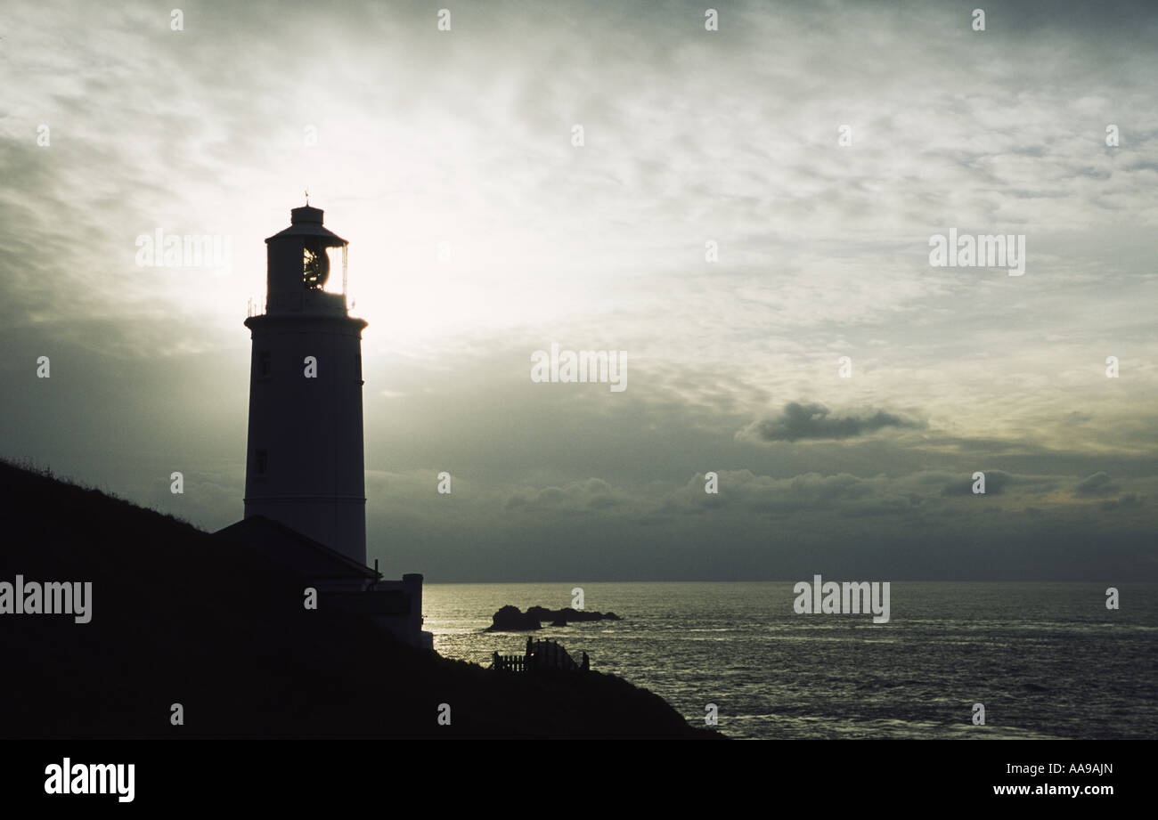 Trevose Head Lighthouse on Cliffs, North Cornwall, England, UK Stock ...