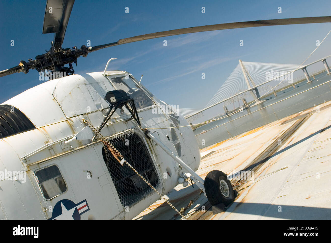 US Navy helicopter on aircraft carrier Stock Photo - Alamy