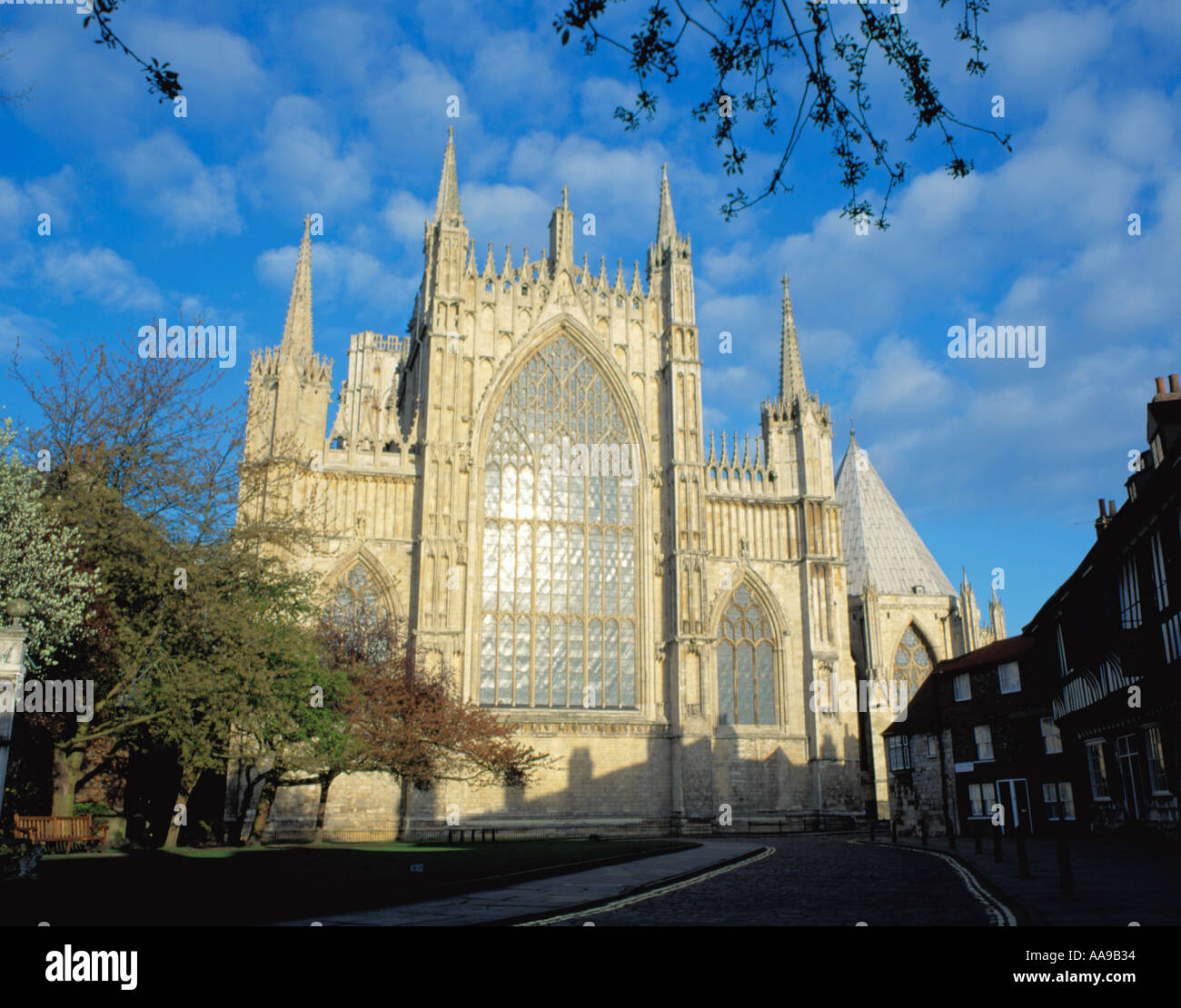 Huge curtain window and picturesque east facade of medieval York ...