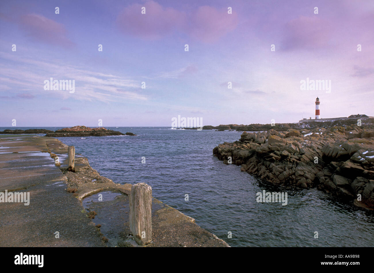 Peterhead Lighthouse and Quay Scotland Stock Photo - Alamy