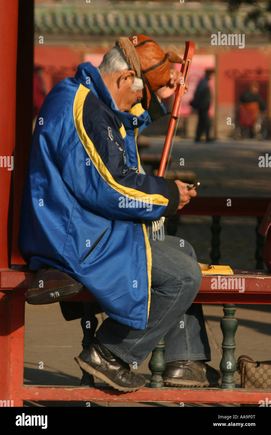Man Playing an Erhu in the Temple of Heaven Park in Beijing, China ...