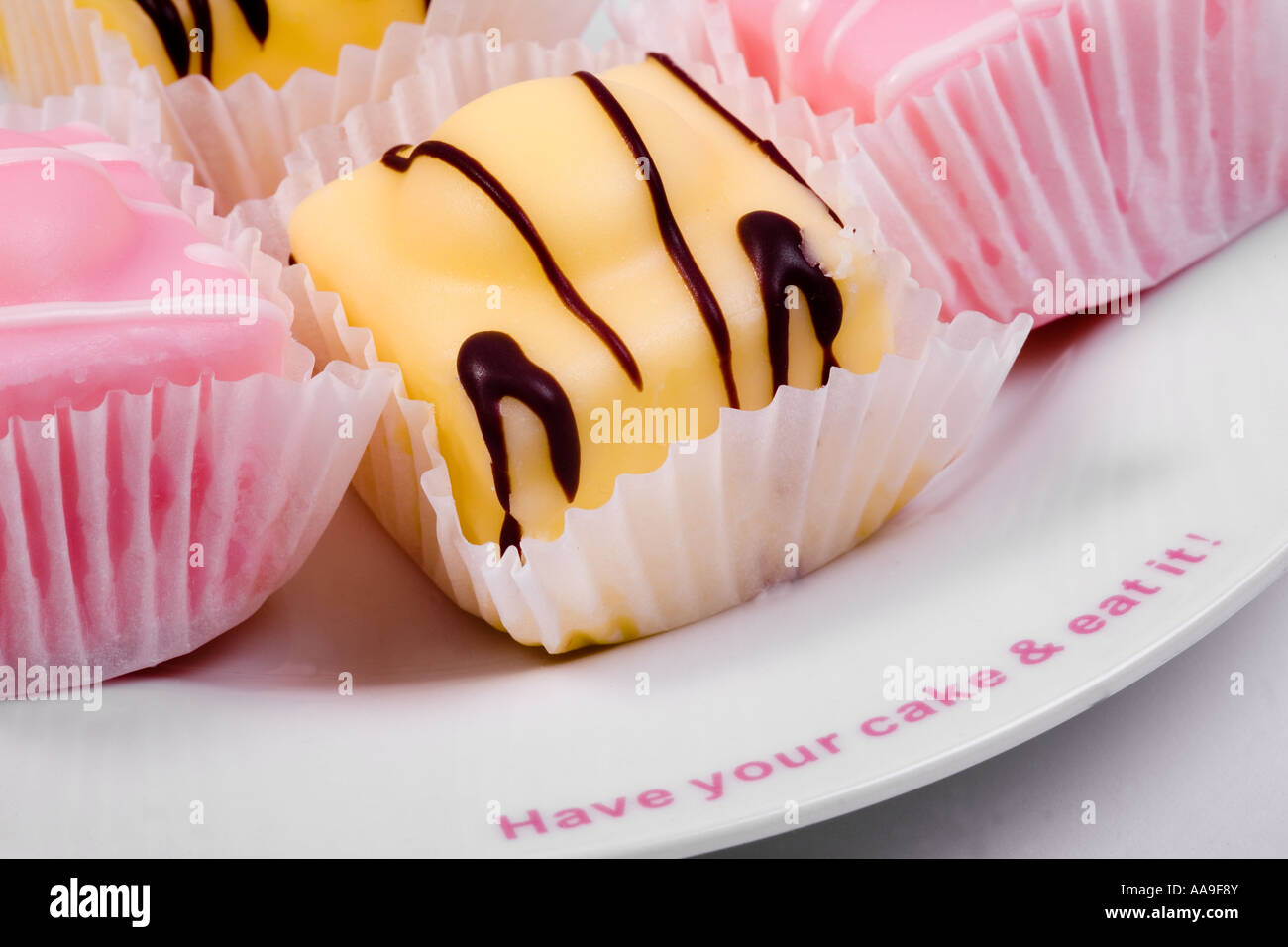 Cakes on a plate Stock Photo - Alamy