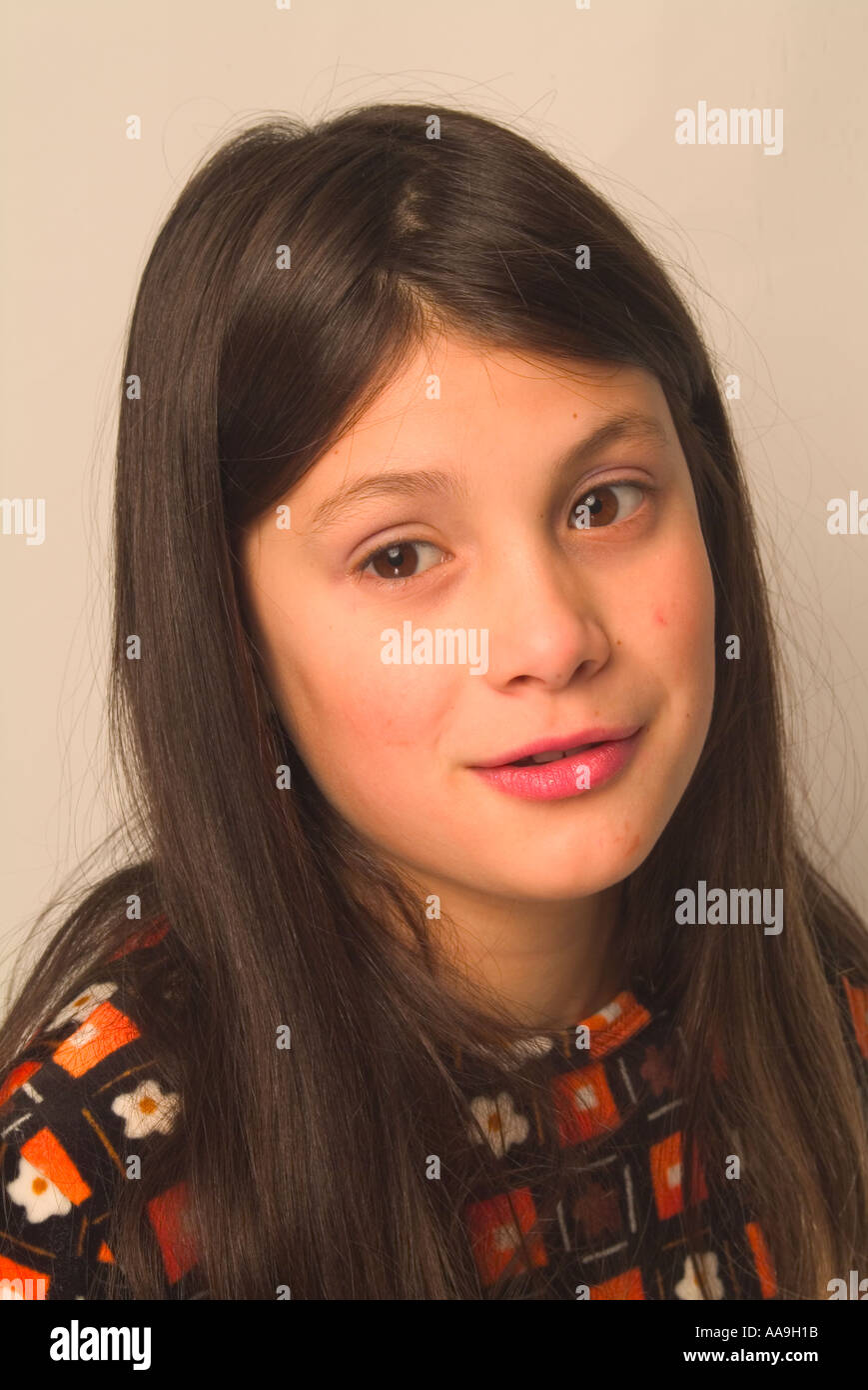 Pretty nine year old girl Stock Photo - Alamy